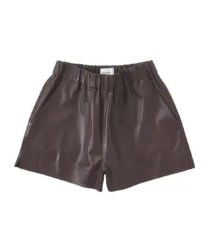 Closed Elasticated-waist Leather Shorts - Black