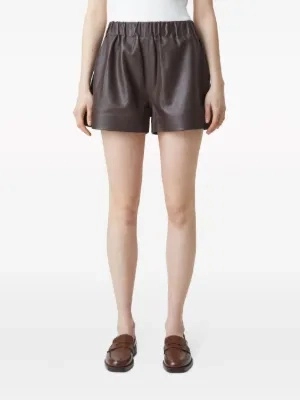 Closed Elasticated-waist Leather Shorts