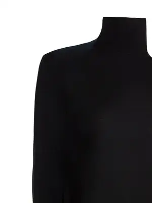 KANGRA Off-the-shoulder Ribbed Knitwear With High Collar