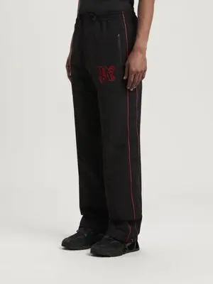 Palm Angels Logo-embroidered Checked Trousers