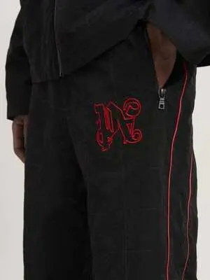 Palm Angels Logo-embroidered Checked Trousers