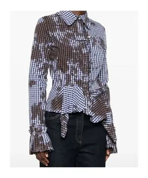 Ottolinger Gingham Ruffled Shirt
