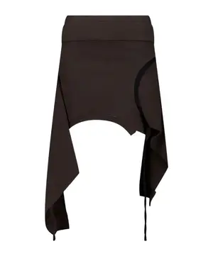 Ottolinger Asymmetric Tie-fastening Mini Skirt - Black