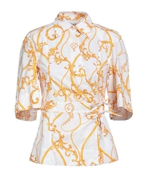 GANNI Two-tone Shirt With Classic Collar And Button Fastenings