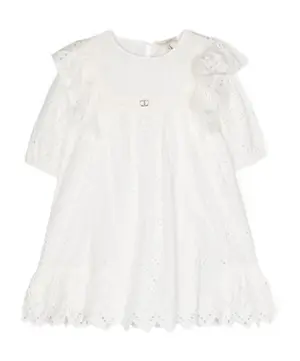 TWINSET Broderie Anglaise Ruffled Dress