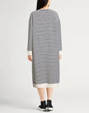 Max Mara Striped Long Sleeve Jersey Dress