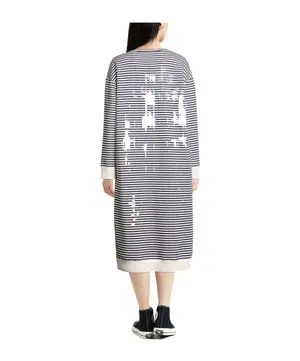 Max Mara Striped Long Sleeve Jersey Dress