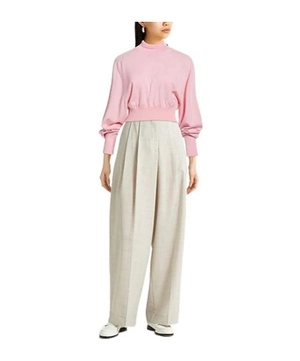 Sportmax Solid Color Wool High-neck Knit Sweater