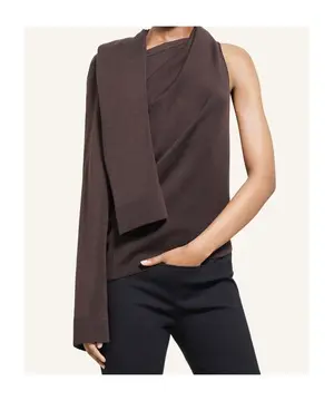 COURREGES Off-shoulder Draped Knit Top