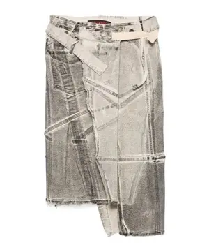 Ottolinger Denim Wrap Midi Skirt - Nude