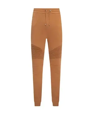 Balmain Logo Printed Drawstring Track Pants - Brown