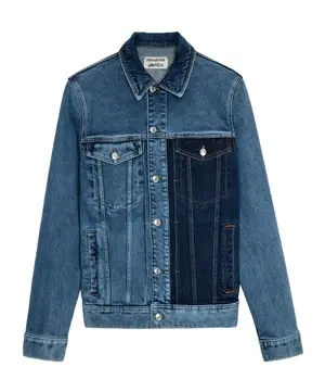 Zadig&Voltaire Colour-block Stretch-cotton Denim Jacket - Stone