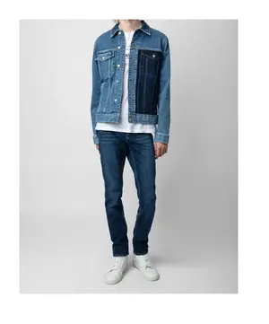 Zadig&Voltaire Colour-block Stretch-cotton Denim Jacket