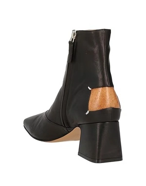 MAISON MARGIELA Square-toe Block Heel Leather Boots