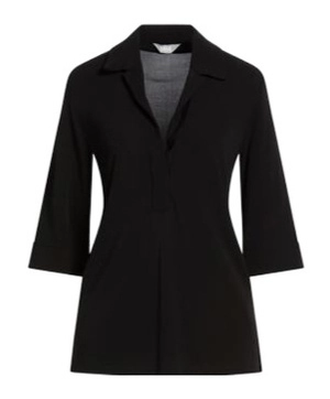 Max Mara Collared Three-quarter Sleeve Top - Black
