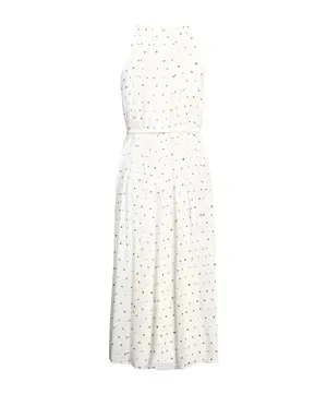 Max Mara Sleeveless Polka Dot Crepe Dress
