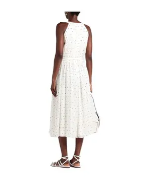 Max Mara Sleeveless Polka Dot Crepe Dress