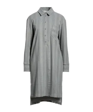 Max Mara Corduroy Long-sleeve Shirt Dress - Gray