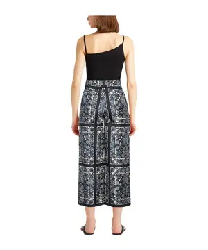 Max Mara Paisley Print Satin Wide-leg Trousers