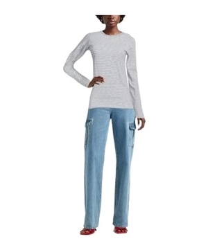 Rag & Bone Fine Horizontal Stripe Crew-neck Long-sleeve Top
