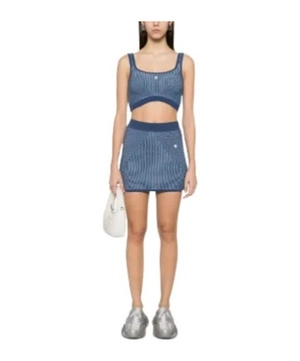 Palm Angels Ribbed Knit Skirt