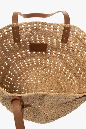 Saint Laurent Logo Pendant Crochet Tote Bag