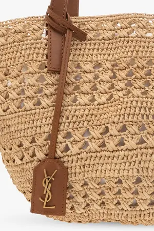 Saint Laurent Logo Pendant Crochet Tote Bag