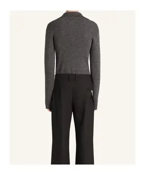 COURREGES Ribbed-knit Polo Top