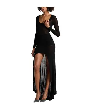 Saint Laurent Long Sleeve Maxi Dress