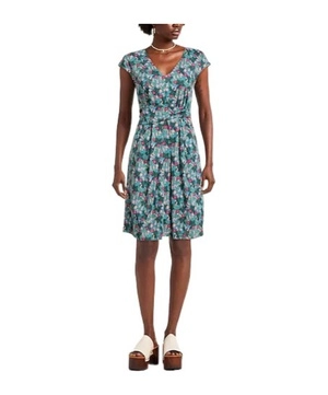Max Mara Printed V-neck Cap Sleeve Jersey Dress