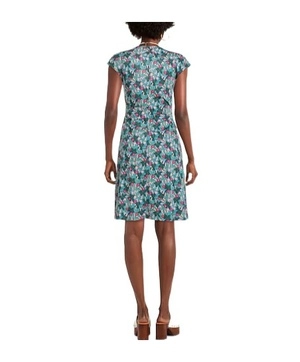 Max Mara Printed V-neck Cap Sleeve Jersey Dress