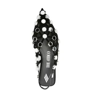 Attico Grid Rhinestone Embellished Ballerina Flats - No