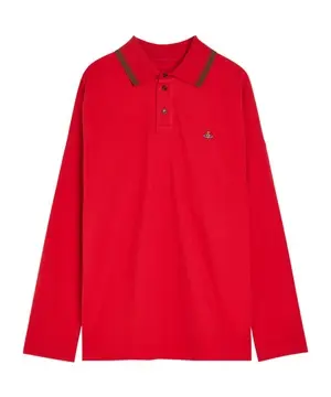 VIVIENNE WESTWOOD Oversized Piqué Cotton Polo Shirt - Red