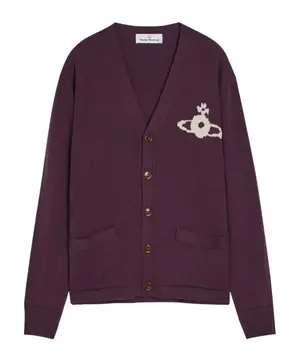 VIVIENNE WESTWOOD Intarsia Wool Cardigan - Red