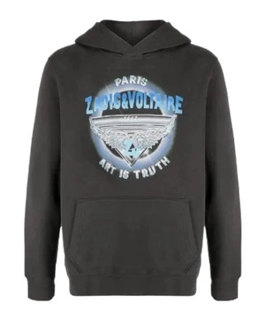 Zadig&Voltaire Logo-print Organic Cotton-blend Hoodie - Black