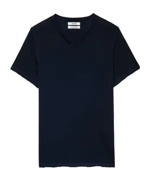 Zadig&Voltaire Monastir Henley-neck T-shirt - Encre