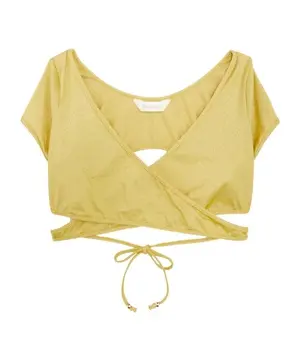 Palm Angels Wrap-around Lurex Bikini Top - Nude
