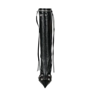 Balenciaga Patent Leather Pointed-toe High-heel Ankle Boots In Small Sizes - Black