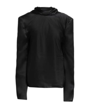 Saint Laurent Glossy Satin Turtleneck Top