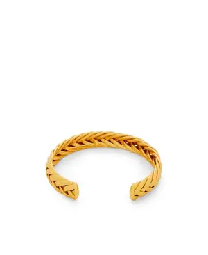 Loewe Sterling Silver Thin Braided Cuff - Yellow