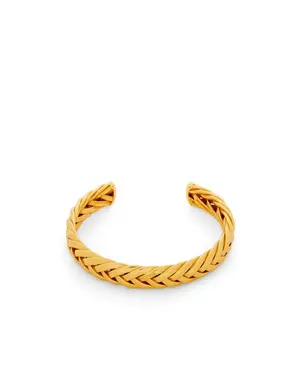 Loewe Sterling Silver Thin Braided Cuff - Yellow