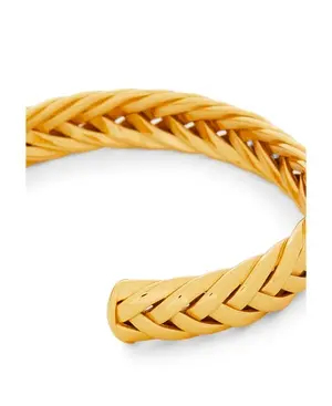 Loewe Sterling Silver Thin Braided Cuff - Yellow