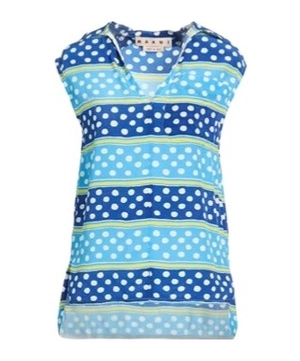 Marni Polka Dot Crepe Top - Blue