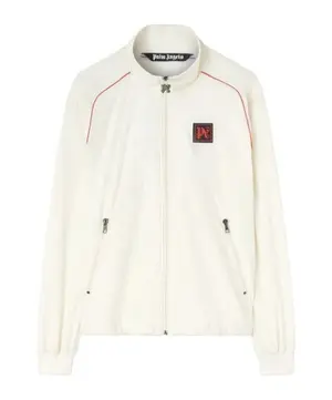 Palm Angels Logo Embroidered Bomber Jacket - White