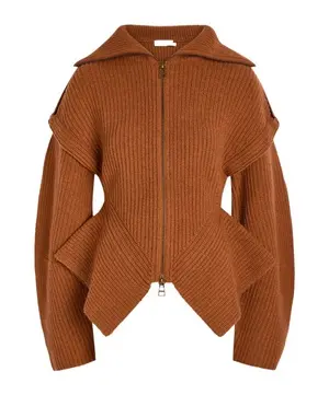 Zimmermann Sculpted Woolblend Cardigan - Brown