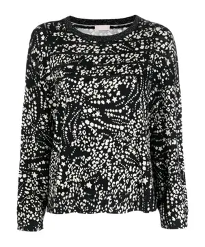 Liu Jo Star-print Lurex-detail Jumper - Black