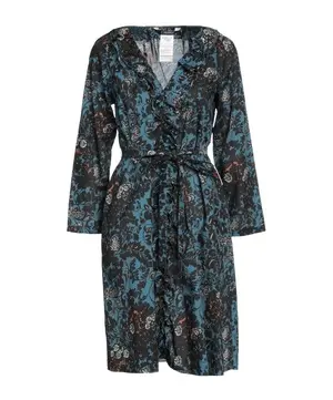 Max Mara Floral Print V-neck Wrap Dress - Black