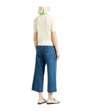 Tory Burch Mid-sleeve Knit Top With Color-blocked Polo Collar