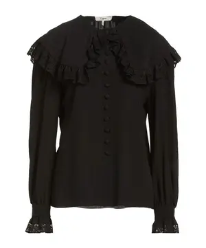 Chloé Ruched Crepe Shirt With Lace Trims