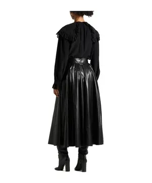 Chloé Ruched Crepe Shirt With Lace Trims